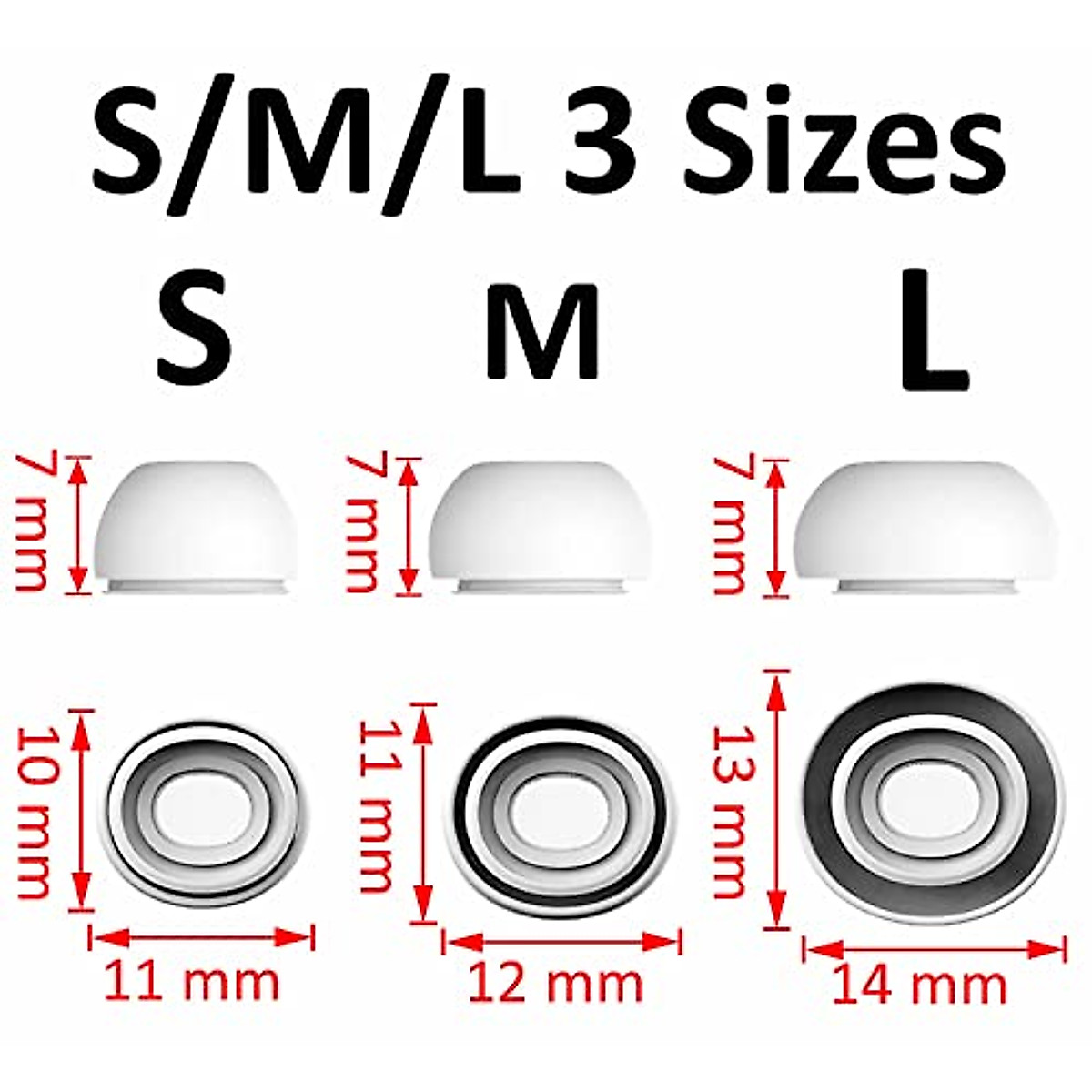 Ear Hooks Compatible with AirPods Pro 2nd Generation, Anti-Slip Non-Slip Silicone Eartips and Covers Wings Tips Accessories Compatible with AirPods Pro 2 2022 White Black L/M/S