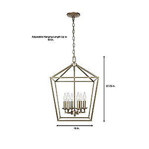 Home Decorators Collection Weyburn 6-Light Antique Silver Leaf Caged Chandelier