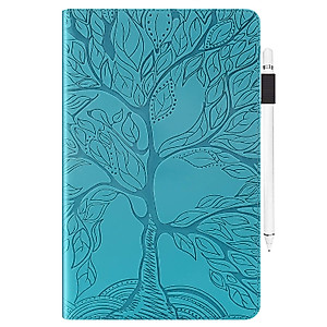 TIPOYOROO Case for Samsung Galaxy Tab A7 10.4'' 2022/2020 Lightweight PU Leather Flip Wallet Stand Cover Shell with Card Pocket Pencil Holder for Galaxy Tab A7 10.4 Inch SM-T500/503/505/507-Turquoise