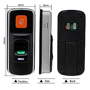 HENA HERNAS Complete Set Access Control Kit, 1000 Fingerprints and 1000 Cards RFID Keypad with Upgraded 180KG (380lbs) Magnetic Lock and Professional Power Supply, for Door Lock Security, Multicolor