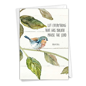The Best Card Company - Congratulations Greeting Card with Envelope - Beautiful Appreciation, Celebration Card - Scripture Birds C7108ICGG