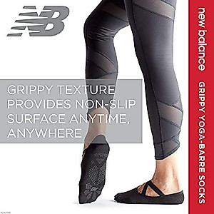 New Balance Yoga Socks for Women/Men - Non Slip Barre Socks with Grips/Straps | Sticky Gripper Exercise Fitness Sock Shoes for Yoga, Barre, Pilates, Ballet, Dance, Workout, Home, Casual, Hospital