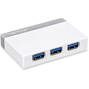 TRENDnet 4-Port USB 3.0 Ultra-Mini Hub, 1M (3ft. USB 3.0 Cable), Up to 5Gbps, Power Adapter Included, Plug &Play, Backwards Compatibility with USB 2.0/USB 1.1, TU3-H4