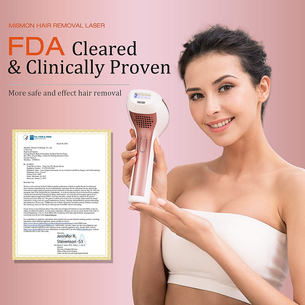 Permanent Hair Removal, MiSMON IPL Hair Removal for Women/Men, at-Home Hair Removal Machine for Bikini/Legs/Underarm/Arm/Body with Skin Color Sensor - Safe and Effective Technology