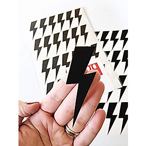 Lightning Bolt Stickers Room Wall Decals - Black Lightning Wall Stickers Set of 24 - Removable and Reusable Superhero Lightning Decals for Kids Room, Nursery, Playroom and Bedroom