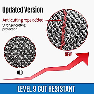 Schwer ANSI A9 Cut Resistant Glove, Food Grade Stainless Steel wire Mesh Metal Gloves, Knife Cutting Gloves for kitchen Mandoline Slicing Butcher Meat Cutting Oyster Shucking Fish Fillet（L, 1 PCS）