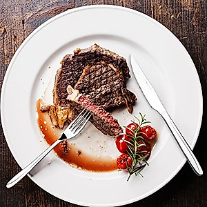 Gloreen 6 Pieces Steak Knives and 6 Pieces Dinner Forks Set, Stainless Steel