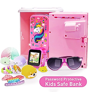 ATM Unicorn Piggy Bank for Boys Girls, Electronic Money Bank with Stickers, Kids Toys for 5 6 7 8 9 10 11 12 Year Old Boys Birthday Gifts