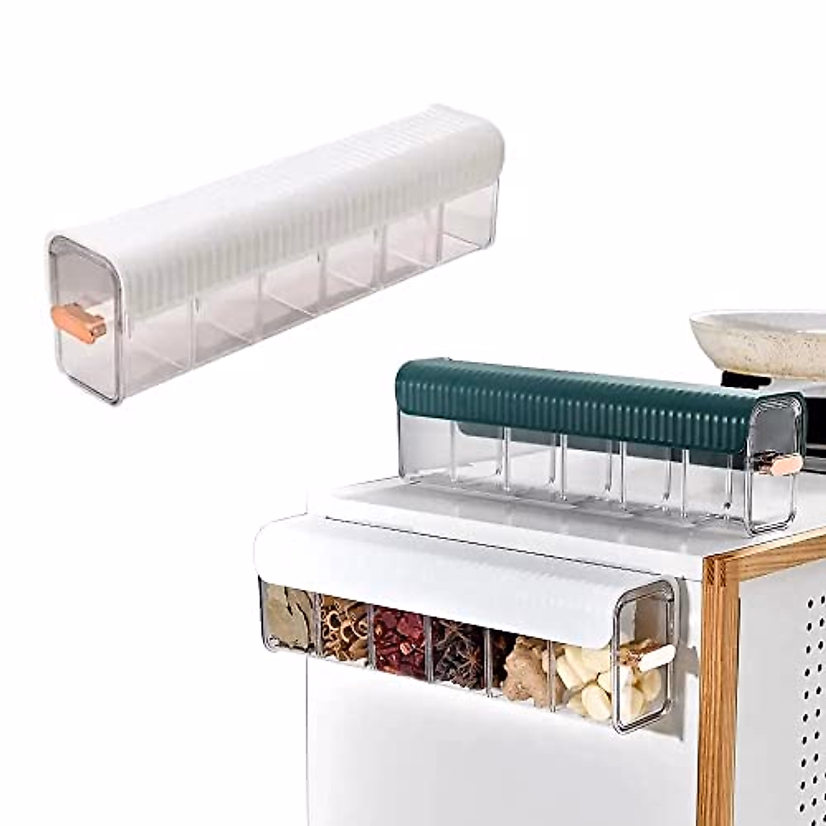 Goderat 3 in 1 Underwear Storage Box,Punch-Free Multifunctional Box,Wall Hanging Organizers with 6 compartments, Socks Seasoning Box (White)