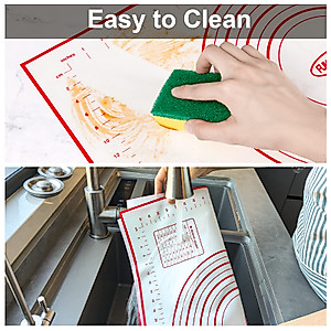 FUKOEANX Silicone Baking Mat Extra Thickness Pastry Mat Dough Rolling Mat Kneading Board Non-Slip with Measurement 20 x 28 Inches