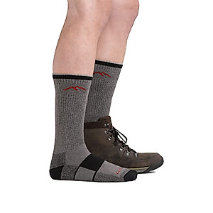 Darn Tough Coolmax Boot Full Cushion Sock - Men's Gray/Black Large