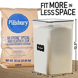 WHITE FEATHER SUPPLIES 2 PC [8.5L / 287 Oz] Extra Large Airtight Food Storage Containers with Lids - BPA Free Kitchen and Pantry Organization Containers for Baking Supplies, Cereal, Flour, Sugar, Rice