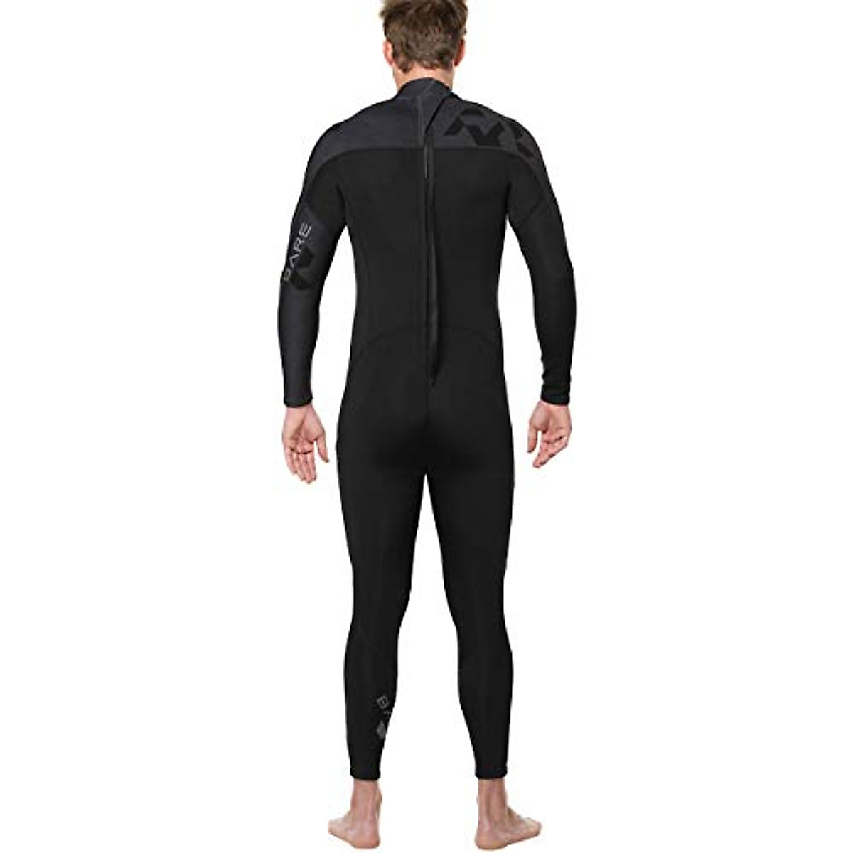 BARE 5MM Revel Men's Full Wetsuit | Combines Comfort and Flexibility | Made from a Blend of Neoprene and Laminate | Designed for All Watersports Including Scuba Diving and Snorkeling | Grey MLS
