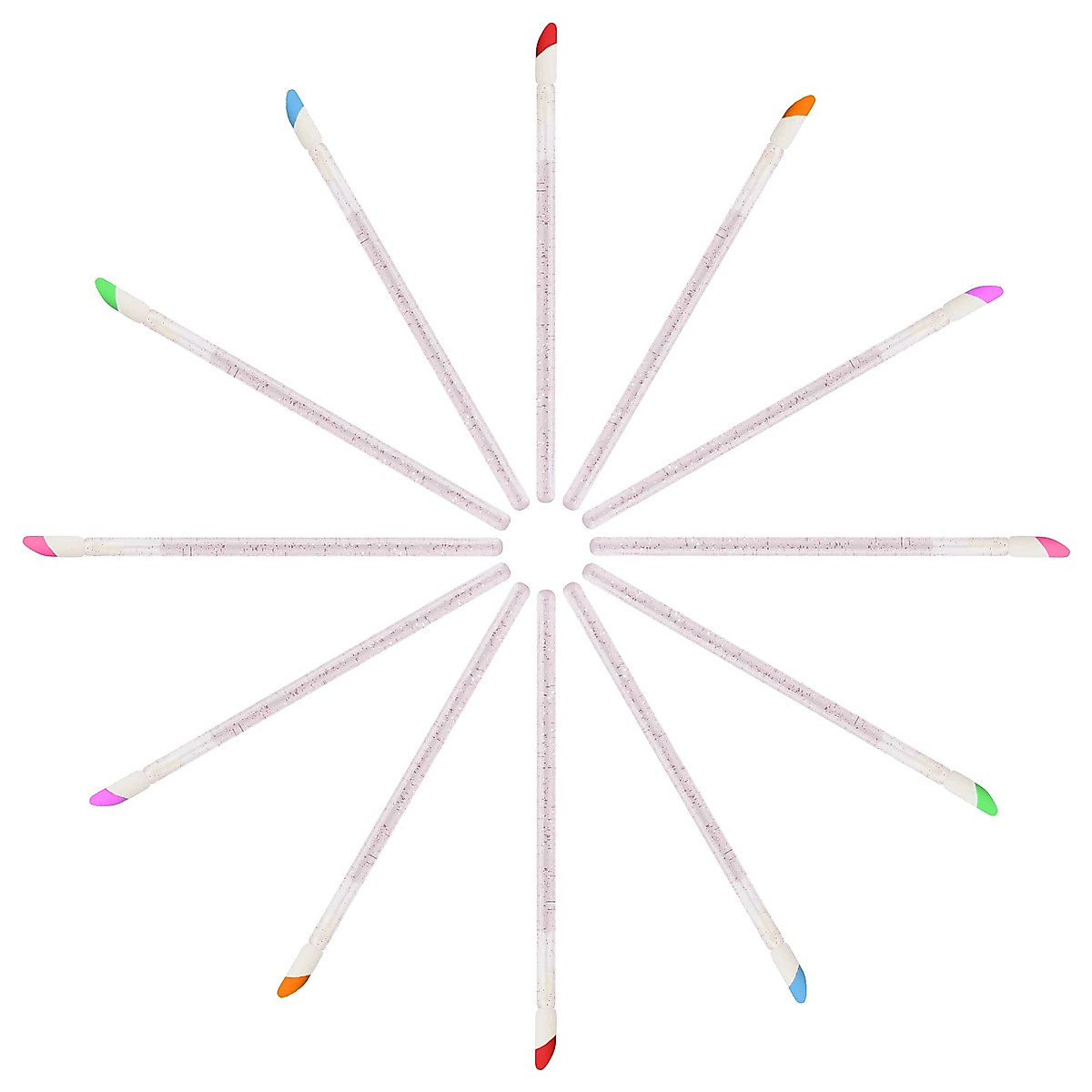 Kirecoo 200PCS Lip Applicators Disposable - Glitter Crystal Lip Wands, Lip Brush, Lip Gloss Wands, Lipstick Applicator Wands, Makeup Applicator Beauty Tool Kits (Black+Pink)