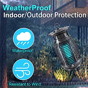 Homesuit Bug Zapper Outdoor and Indoor 18W,4250V High Powered Mosquito Zapper, Waterproof Mosquito Killer/Insect Fly Pest Trap, Electric Bug Zapper for Backyard, Patio, Home