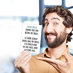 COLINHELIN Lovely Boss Thank You Card For Him, Funny Boss Day Card for Boss Men, Appreciation Card for Male Boss Leader, Boss Day Gift for Boss, Female Boss Card For Him, Boss Birthday for Him Men