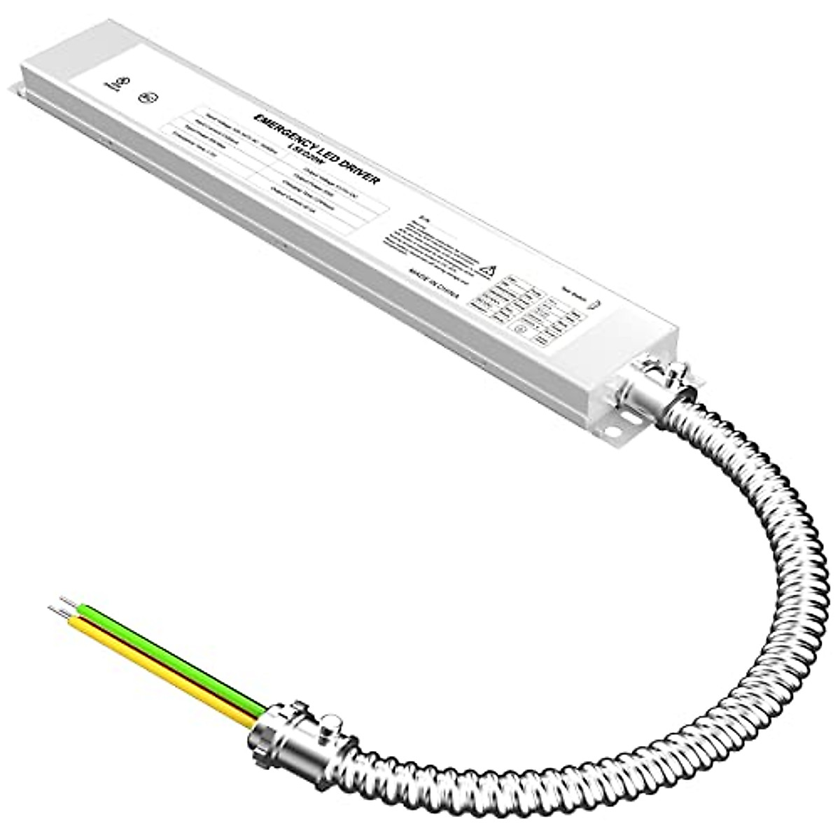 LED Emergency Backup Driver 20W, 100-347V AC 175V DC Over 90 Mins Emergency Time, 0/1-10V Dimmable Emergency LED Driver, Rechargeable UL Listed Backup Battery for LED Grooves, Panels and Linear Lights