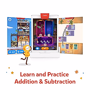 Osmo - Math Wizard and the Magical Workshop for iPad & Fire Tablet - Ages 6-8/Grades 1-2 -Addition & Subtraction-Curriculum-Inspired-STEM Toy Gifts for Kids,Boy & Girl-Ages 6 7 8 (Osmo Base Required)