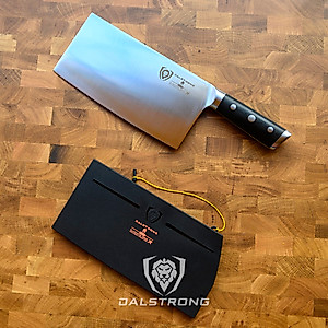 Dalstrong Chinese Cleaver Knife-9"- Gladiator Series 'R'-High Carbon Steel - Razor Sharp - Black Handle - Giftable Meat Cleaver, Vegetable Knife-w/Sheath - NSF Certified