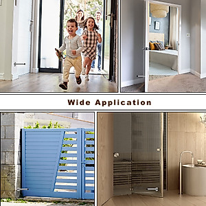 Long Door Stops, Stainless Steel Door Stopper, 8 Inch Commercial Doorstop Door Holder Wall Mounted, Large Modern Brushed Metal Solid Door Bumper w/Mute Rubber Tip, Heavy Duty Door Stopper