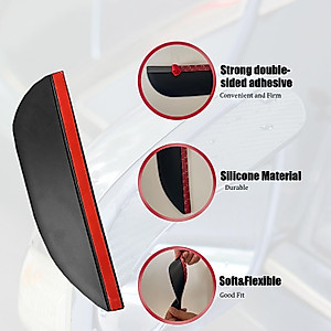 Pincuttee 2PC Side Mirror Visor Rain Guards,Car Rear View Mirror Rain Cover,Silicone Rain Shield,Mirror Cover Rubber Visor Guard(Solid-Black,2Pack)