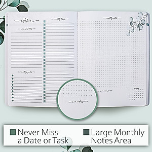 Simplified 2023-2024 Monthly Planner and Calendar Book - Beautiful Modern Greenery To Do List Notebook Easily Organizes Your Tasks to Boost Productivity - Runs Until December 2024