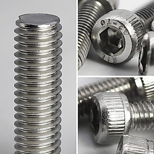 M8 x 50mm Socket Head Cap Screws Bolts Stainless Steel 304 Metric Machine Hex Socket Screw, Allen Hex Drive, Fully Thread, 10PCS