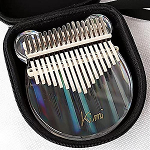 KIMI 17-Key Rainbow Bear Kalimba Thumb Piano Transparent Acrylic Material with Carry Bag