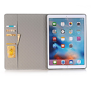 iPad Pro 1st 2nd (12.9'') Case for Women, DMaos Crocodile Synthetic Leather Stand Folio Smart Cover, Auto Sleep/Wake, Document Card Holder - Brown