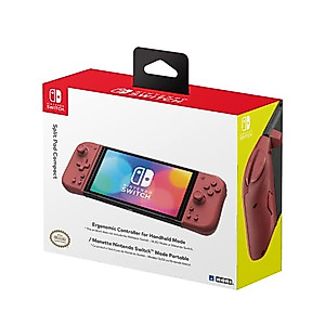 HORI Nintendo Switch Split Pad Compact (Apricot Red) - Ergonomic Controller for Handheld Mode - Officially Licensed by Nintendo