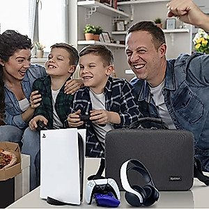 Carrying Case for PS5, Hard Shell Travel Protective PS5 Storage Bag Compatible with Playstation 5 and PS5 Digital Edition,Pro Controller,Headset,PS5 Host Base,Game Cards and Gaming Accessories