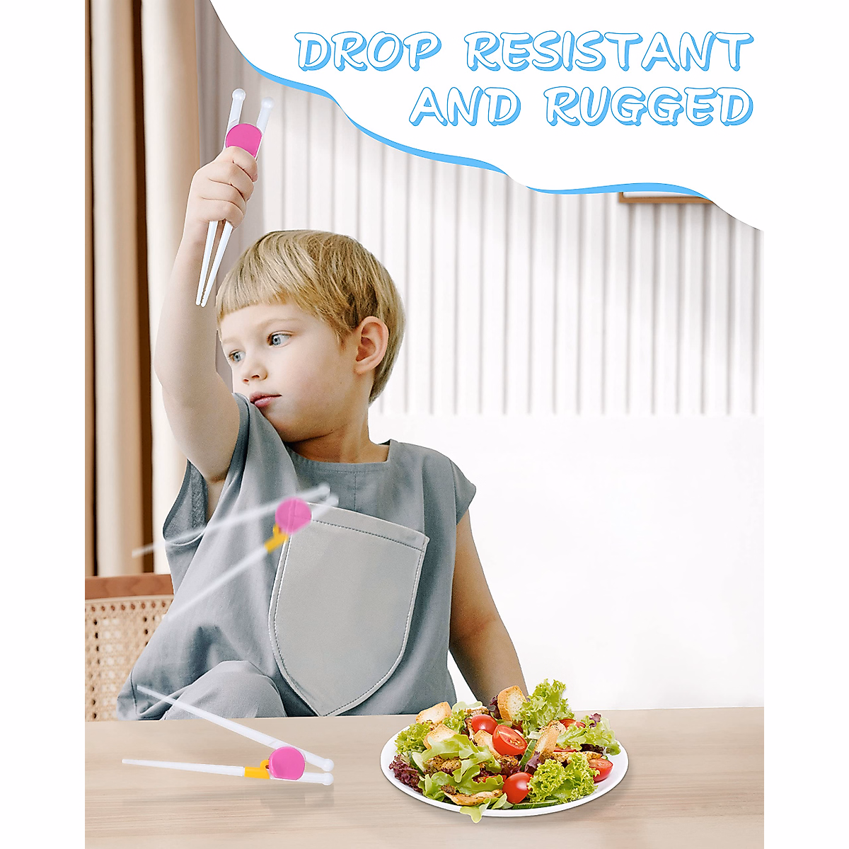 MoHern Kids Chopsticks Training, 6 Pairs Training Chopsticks for Kids, Toddler Chopsticks Provide Help Support for Beginners