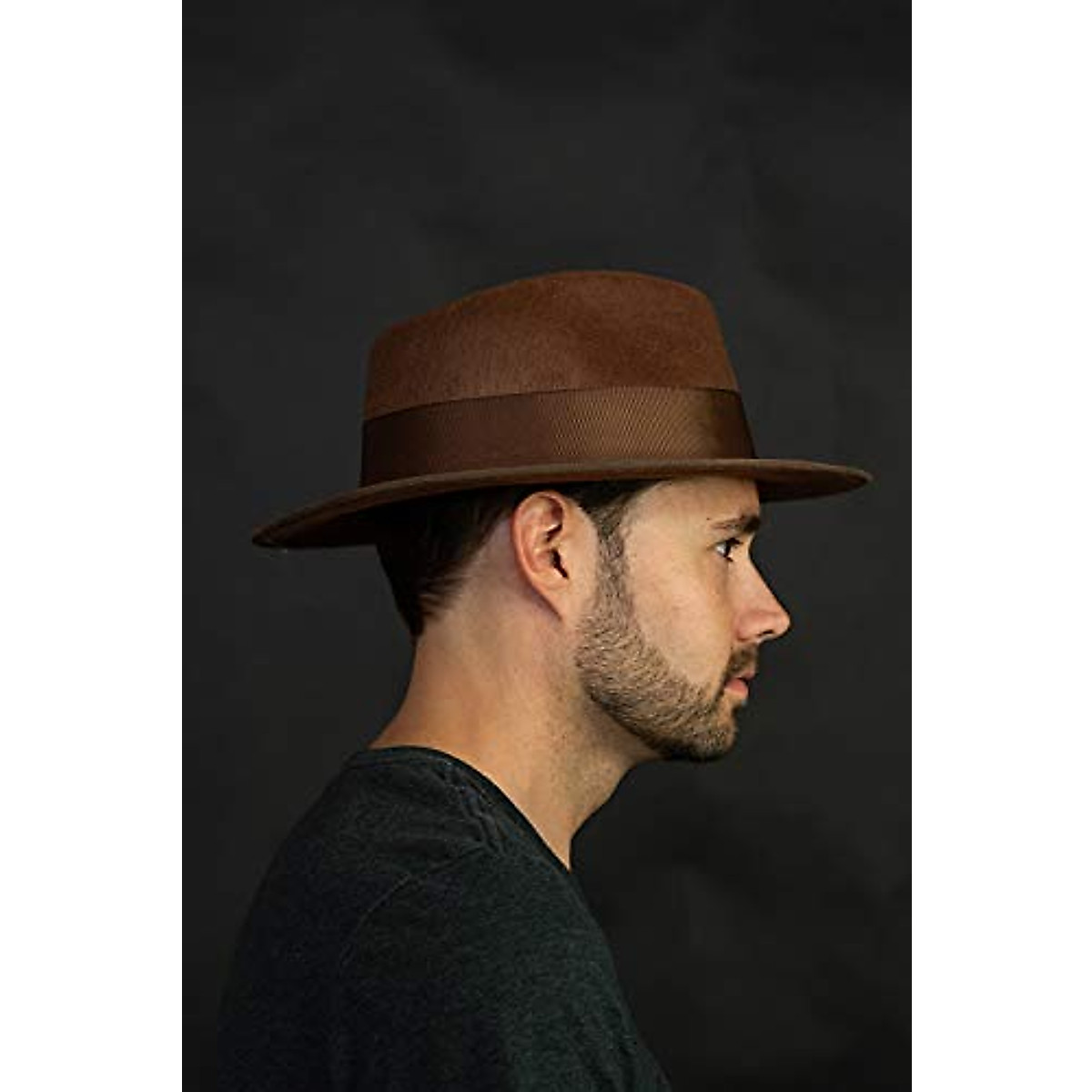 Nicky Bigs Novelties Adult Brown Adventurer Fedora Hat - Mobster Felt Panama Hats - Gatsby Halloween Costume Accessory, Brown, One Size