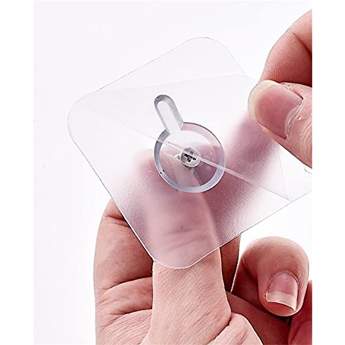 KK5 Adhesive Hanging Nails Wall Hook Hanger - 14mm 20/Pack Non-Trace No-Drilling Transparent Adhesive Ceiling Hooks | Heavy Duty Seamless Nail Free Screws for Kitchen Bathroom Storage Room