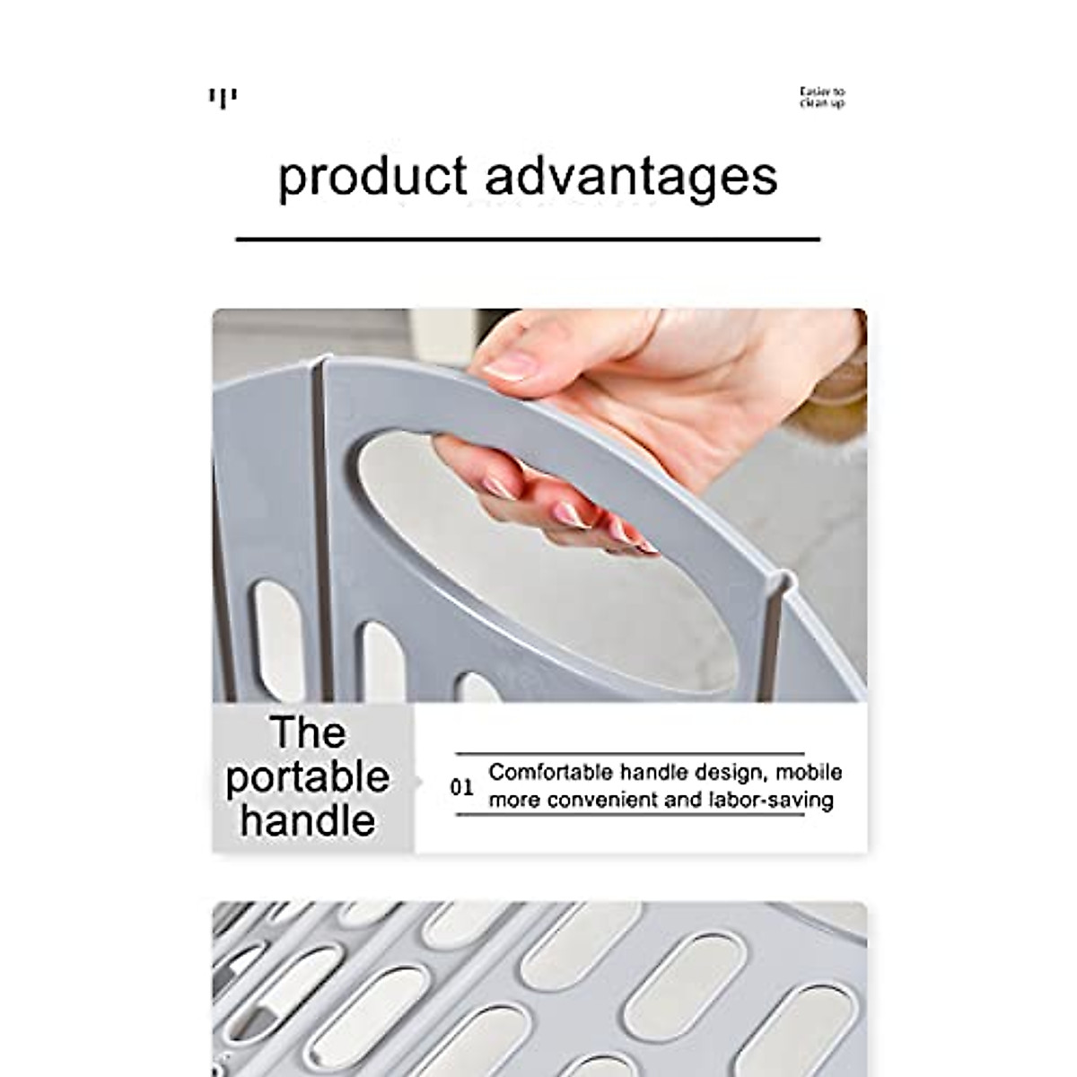 Collapsible Laundry Hamper, Large Clothes Hampers for Laundry,Fold Flat Easy Breathable Store Clothes High Capacity Laundry Basket Hamper, PP Plastic Storage Laundry Basket with Dual Handles,Toys Organizers and Storage Laundry Bin，laundry classifier，Pla