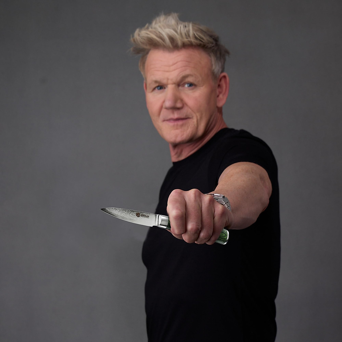 HexClad Paring Knife, 3.5-Inch Japanese Damascus Stainless Steel Blade, Pakkawood Handle