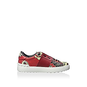 Valentino Women's Printed Low Cut Sneaker, Red/Ivory/Black, 38 M EU/8 M US