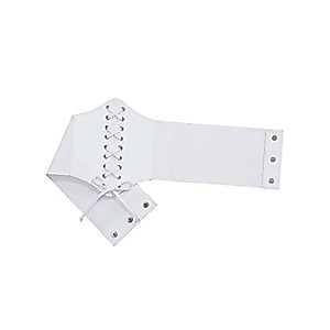 KOJOOIN Women's Corset Waist Belt Leather Underbust Corset Belt for Dresses White 2XL