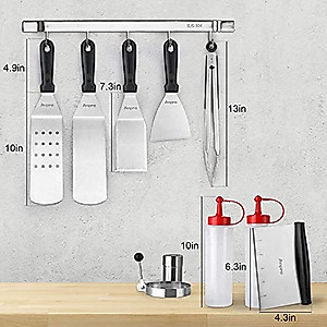 Anpro Griddle Accessories Set for Blackstone and Camp Chef Griddle, 15 PCS Flat Top Grill Accessories Set with Griddle Scraper, Metal Spatula, Egg Rings for Outdoor BBQ, Camping, Gifts for Fathers Day