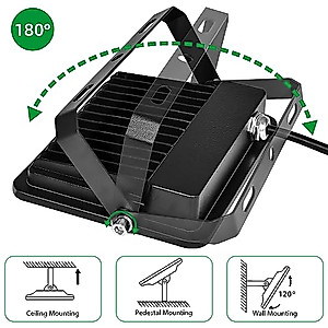 RFPP LED Flood Light Outdoor,2Pack 25W Plug in Motion Sensor Light with 5ft Cord,120V Security Lights with photocell Waterproof 5700K Flood Lights Lighting for Yard Backyard House Wall (25, Watts)