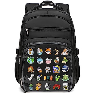 BLUEFAIRY Ita Bag Backpack Cute School Bag with Large Insert for School Pin Display Backpack Anime Cosplay Gifts (BLACK)