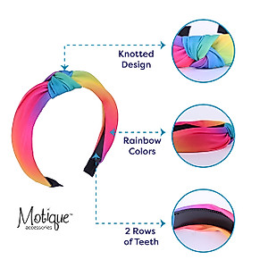 Motique Accessories Tye Dye Top Knot Headband for Women - Bright