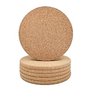 YF-ANEN 7 Inch Cork Tripod, Thermal Pad, Round Cork Board for Kitchen, Dining Table, Pots and Pans, Plants, Craft Tea Insulation Pads (Set of 6)