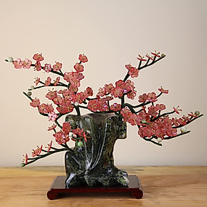 FEIYIYANG Artificial Bonsai Tree Artificial Bonsai Creative Jade Bonsai Winter Plum Flower Pot Decoration Bonsai for Home Office Shop Wine Cabinet Decoration Artificial Bonsai