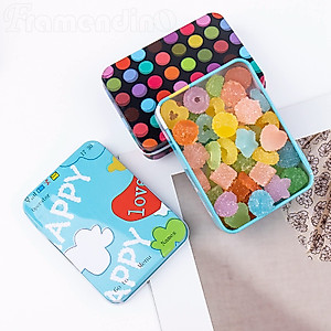 Framendino, 5 Pieces Metal Tins Box Containers Mini Portable Small Tins Box Rectangular Empty Storage Containers Portable Case with Lid