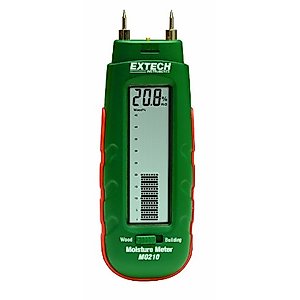 Extech MO210 Pocket Size Moisture Meter with 2-in-1 Digital LCD Readout and Analog Bargraph