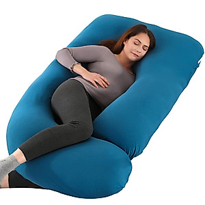 Victostar Pregnancy Pillow,57 inches U Shaped Maternity Pillow with Removable Cover Full Body Pillow Support for Back, HIPS, Legs, Belly (Navy Blue)