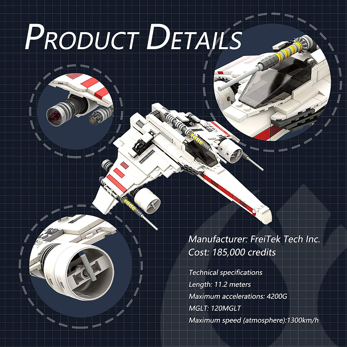 building boat E-Wing Starfighter Building Toy, Collectible Model Building Kit Creative Bricks Building Blocks,New 2021(541 Pieces)