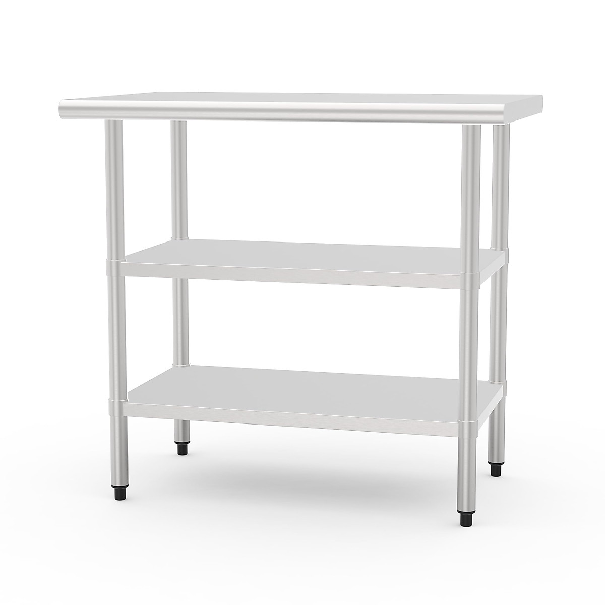 STEELBUS 24 x 36 Inches Stainless Steel Table,NSF Commercial Heavy Duty Kitchen Prep Work Table,2 Adjustable Undershelves,4 Adjustable Legs,Suitable for Restaurant,Home,Hotel,Tool Room,Laundry Room