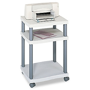 Safco 1860GR Wave Design Printer Stand Three-Shelf 20w x 17-1/2d x 29-1/4h Charcoal Gray